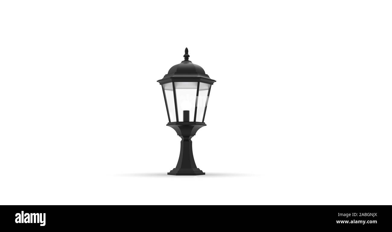 Outdoor Street Lamp on White 3D Rendering Stock Photo - Alamy