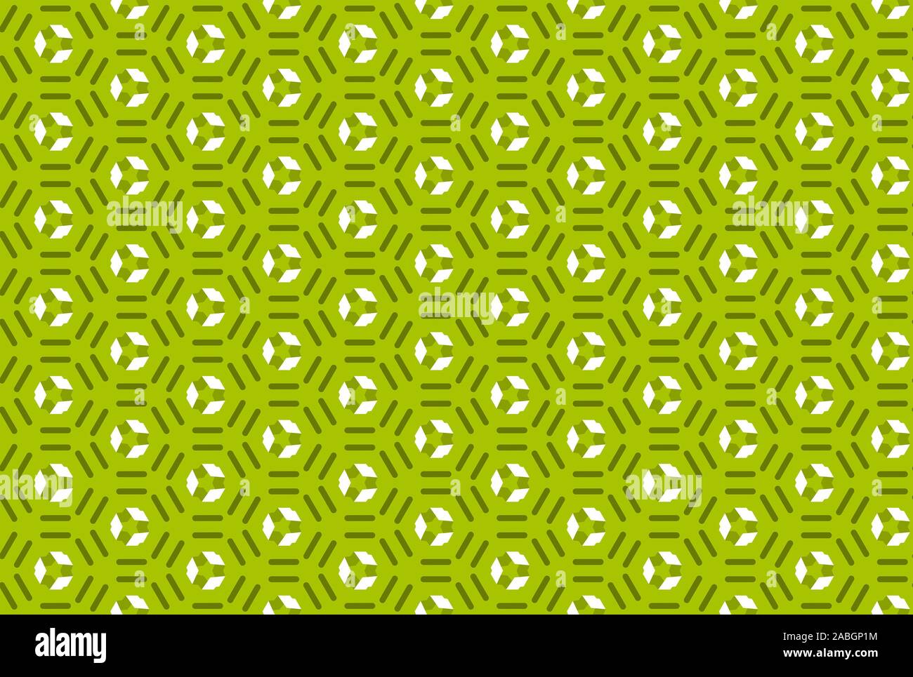 Seamless geometric pattern design illustration. In green and white ...