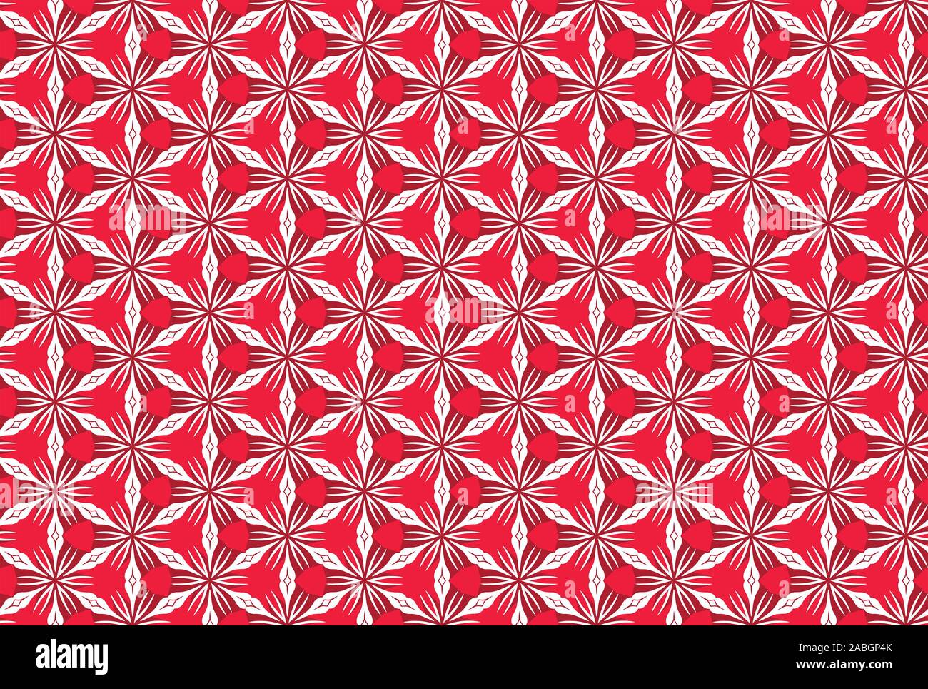 Seamless geometric pattern design illustration. In red and white colors ...