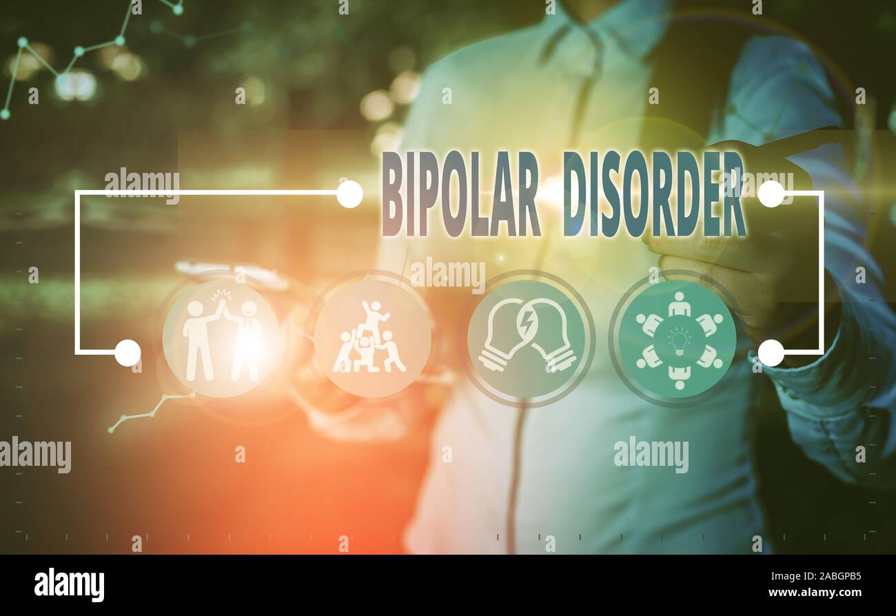 Writing note showing Bipolar Disorder. Business concept for mental ...