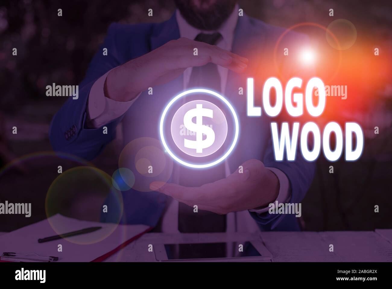 Handwriting text Logo Wood. Conceptual photo Recognizable design or ...