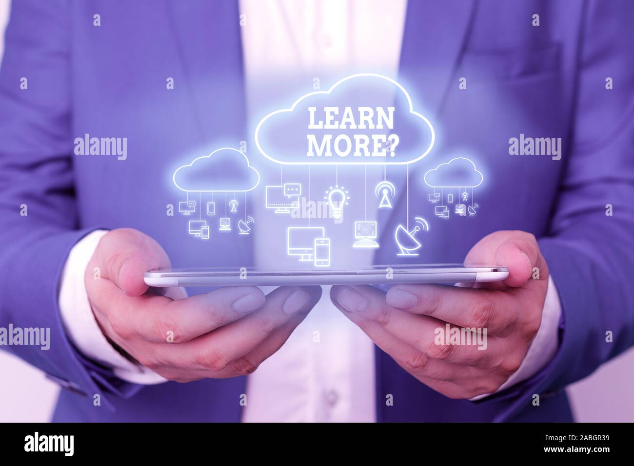 Text sign showing Learn More question. Business photo text gain knowledge or skill studying ...