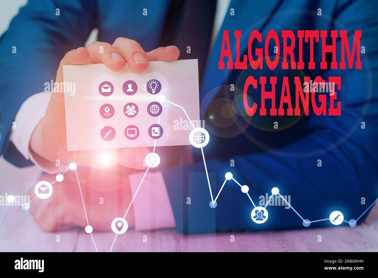 Conceptual hand writing showing Algorithm Change. Concept meaning change in procedure designed ...