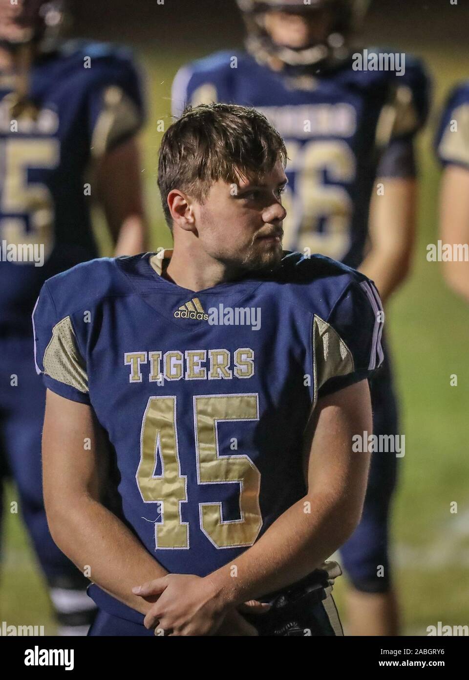 Varsity football action with Kellogg vs Timberlake High School in ...