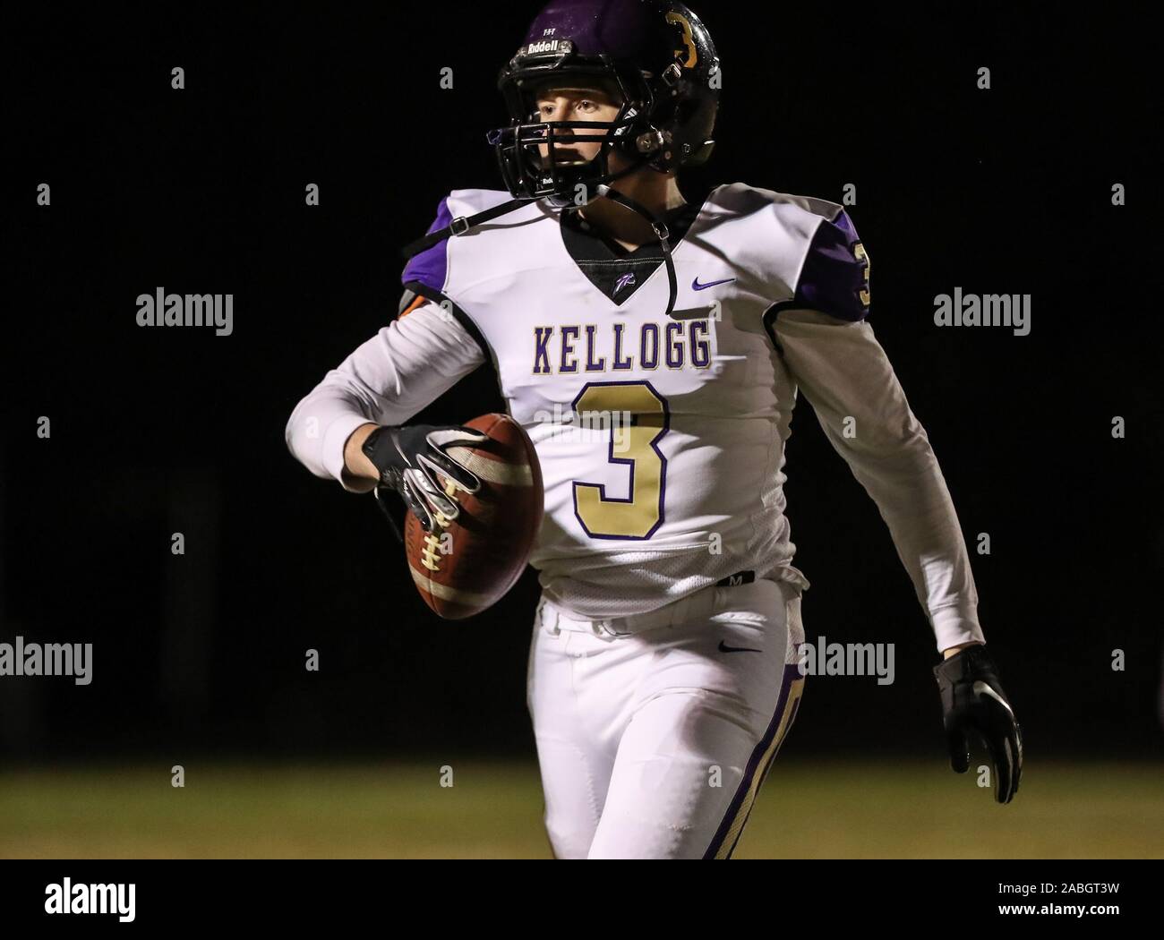 Varsity football action with Kellogg vs Timberlake High School in ...