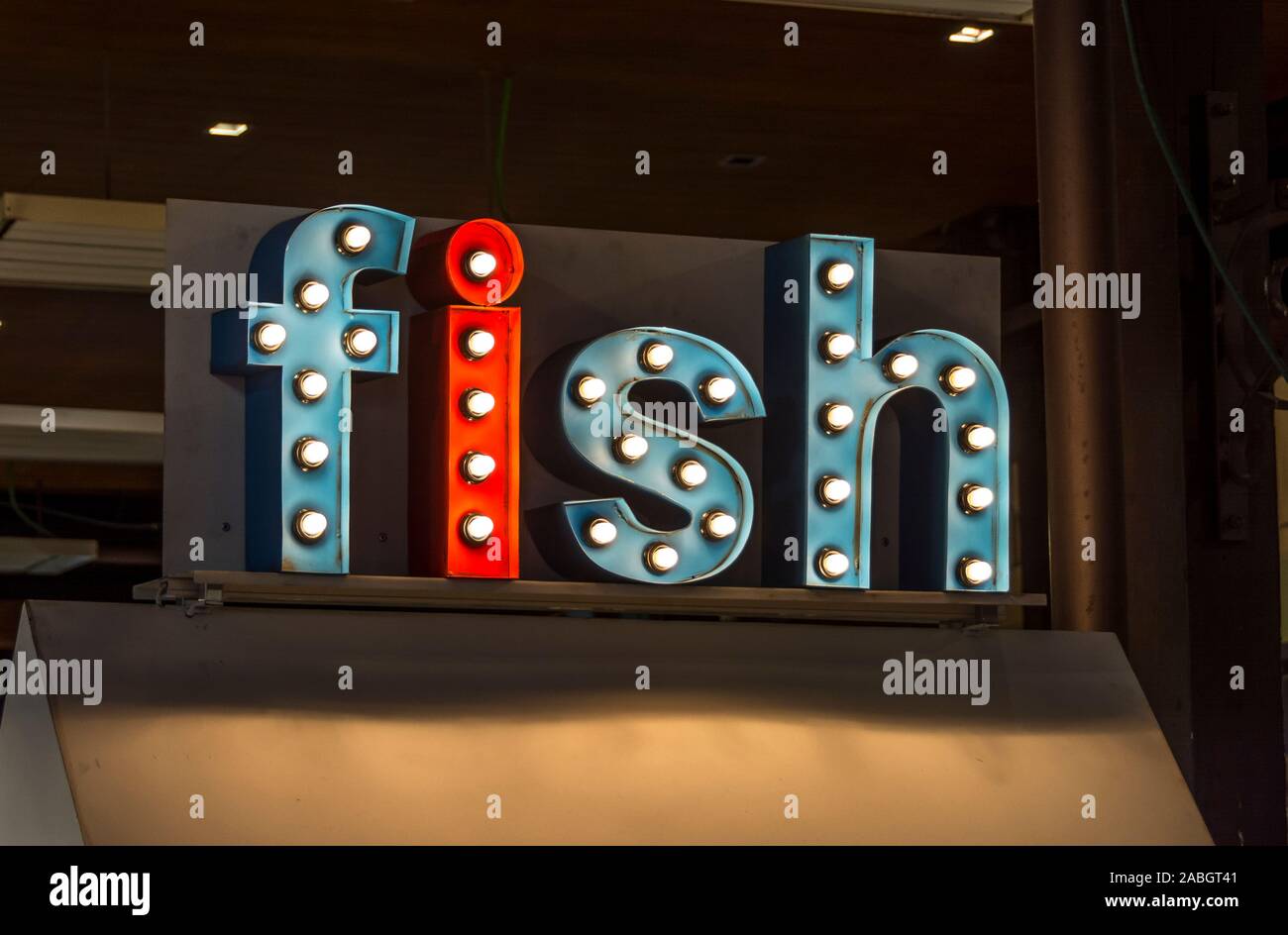 Fresh fish sign advertising hi-res stock photography and images - Alamy