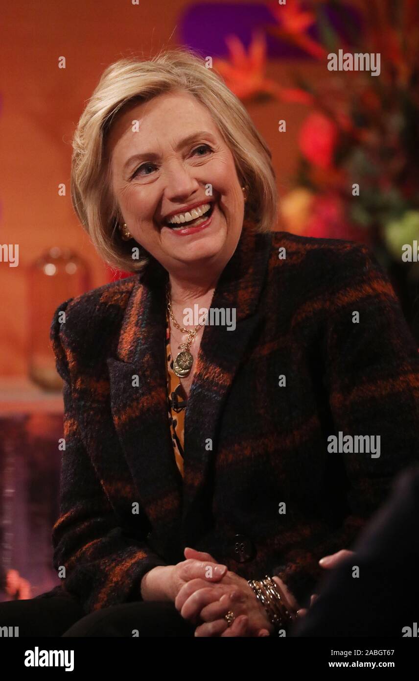Hillary Rodham Clinton during the filming for the Graham Norton Show at ...