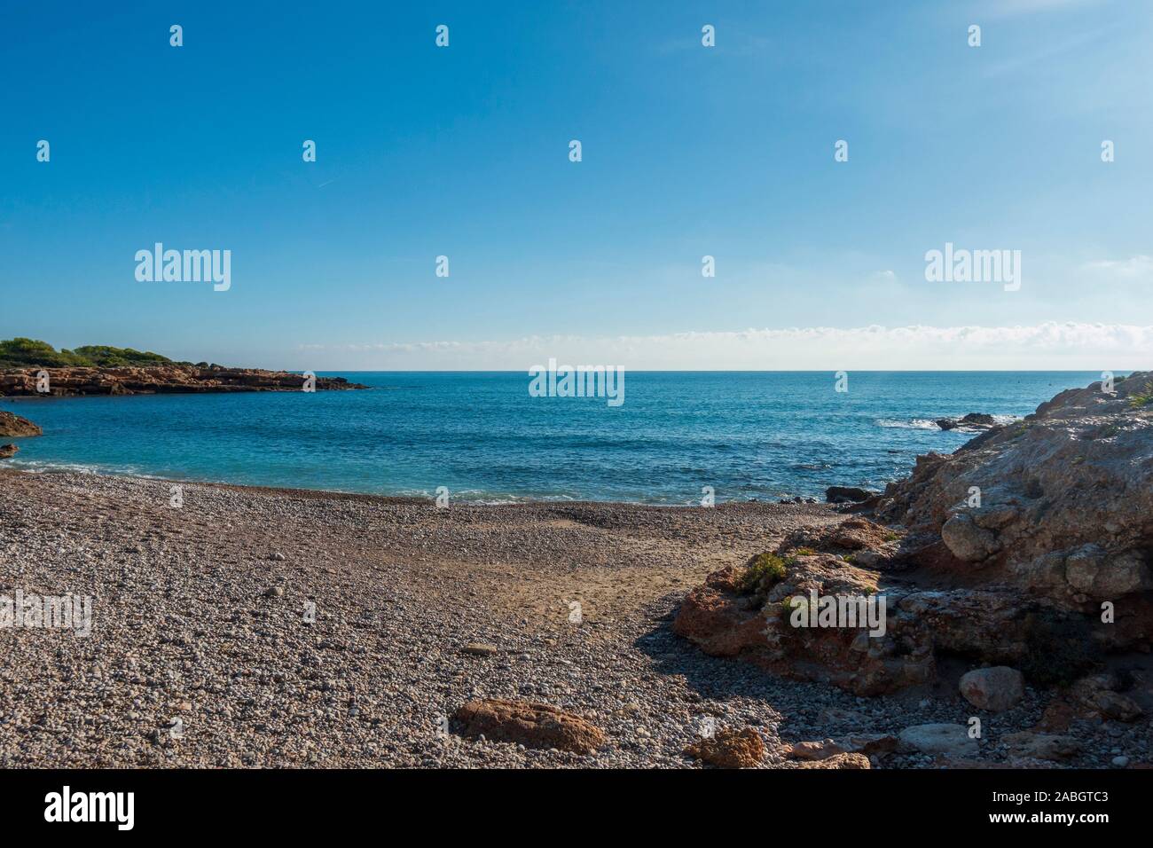 The sea in the Sierra de Irta in Alcocebre, Spain Stock Photo - Alamy
