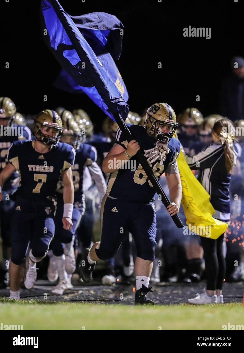 Varsity football action with Kellogg vs Timberlake High School in ...