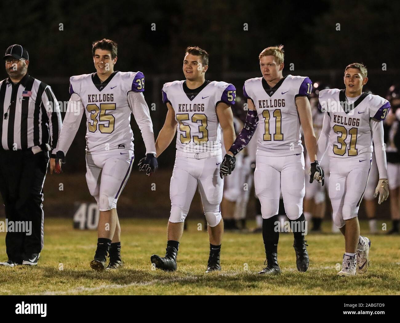 Varsity football action with Kellogg vs Timberlake High School in ...