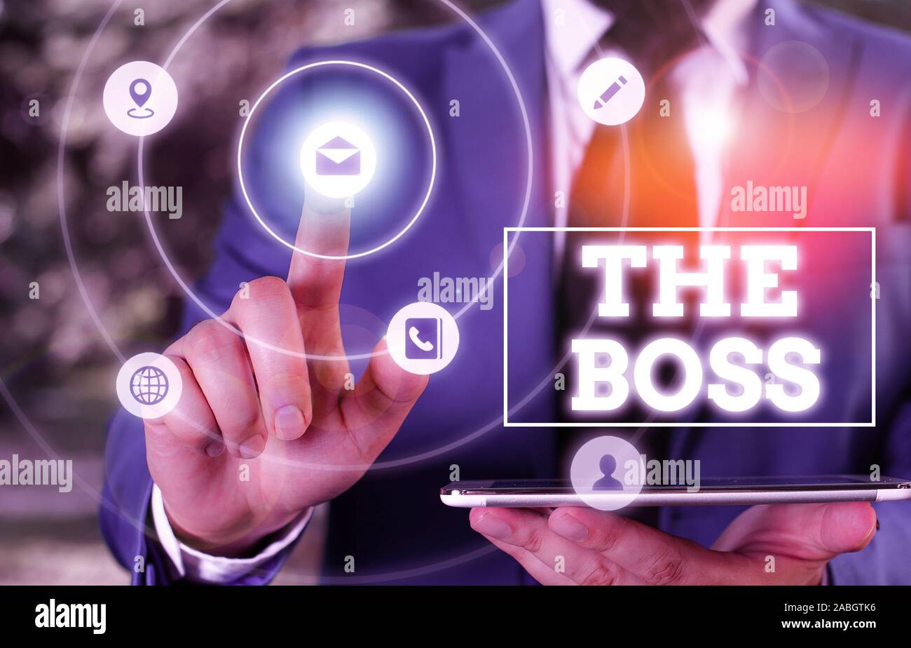 Conceptual hand writing showing The Boss. Concept meaning a ...