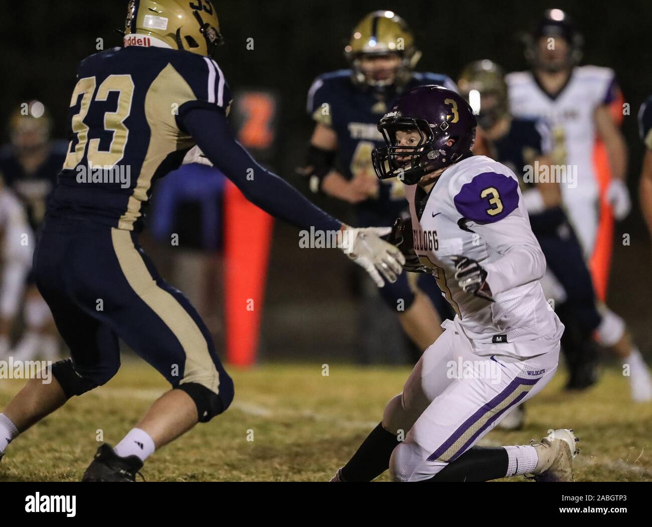 Varsity football action with Kellogg vs Timberlake High School in ...