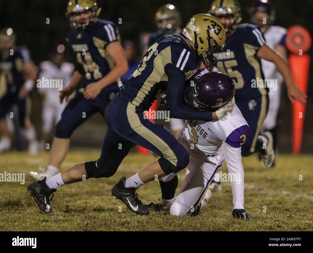 Varsity football action with Kellogg vs Timberlake High School in ...