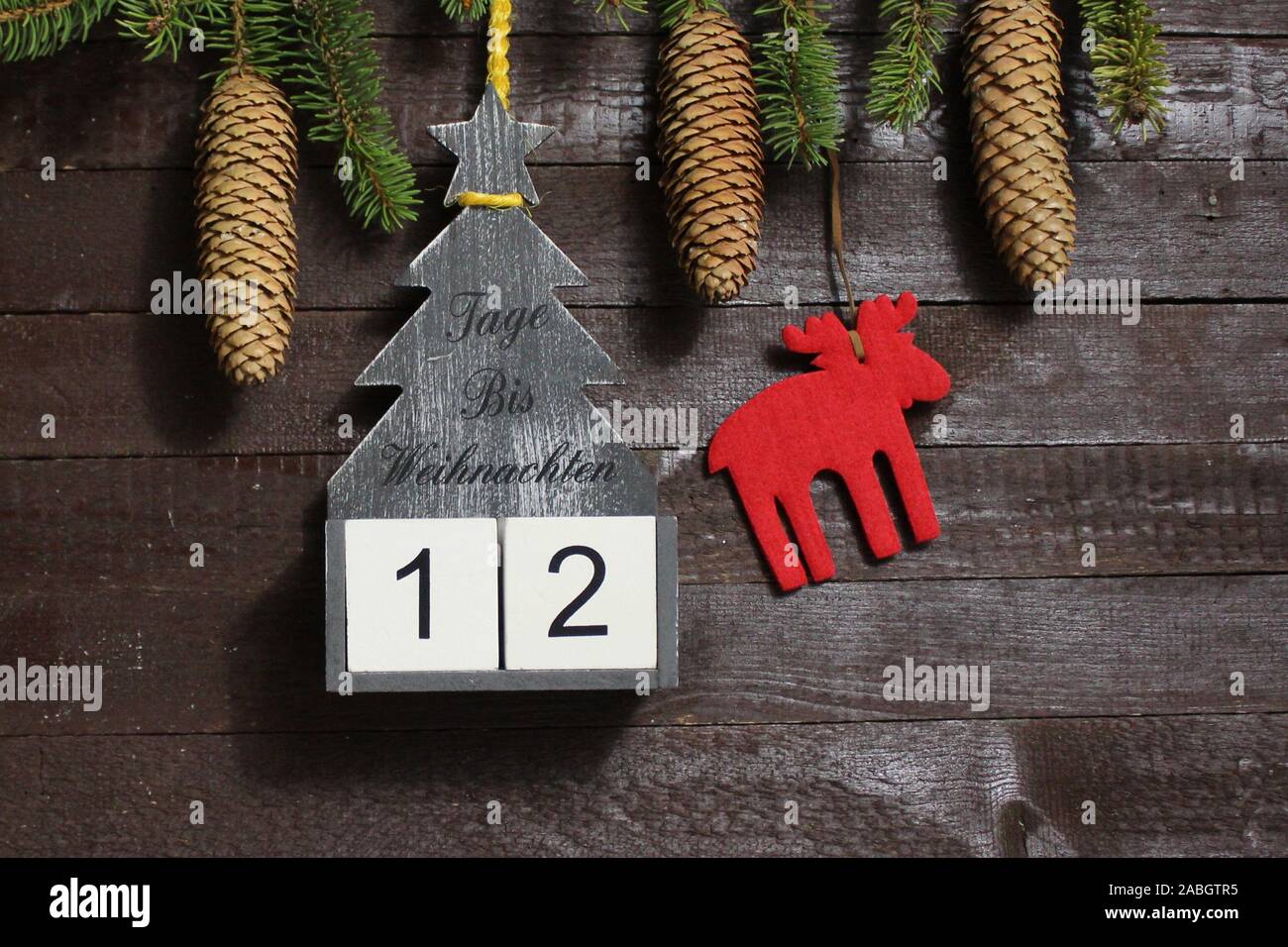 The picture shows the christmas countdown with the text days until ...