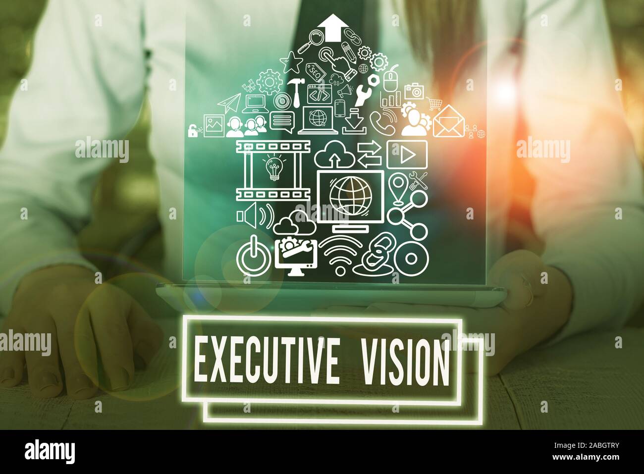 Writing note showing Executive Vision. Business concept for inspires ...