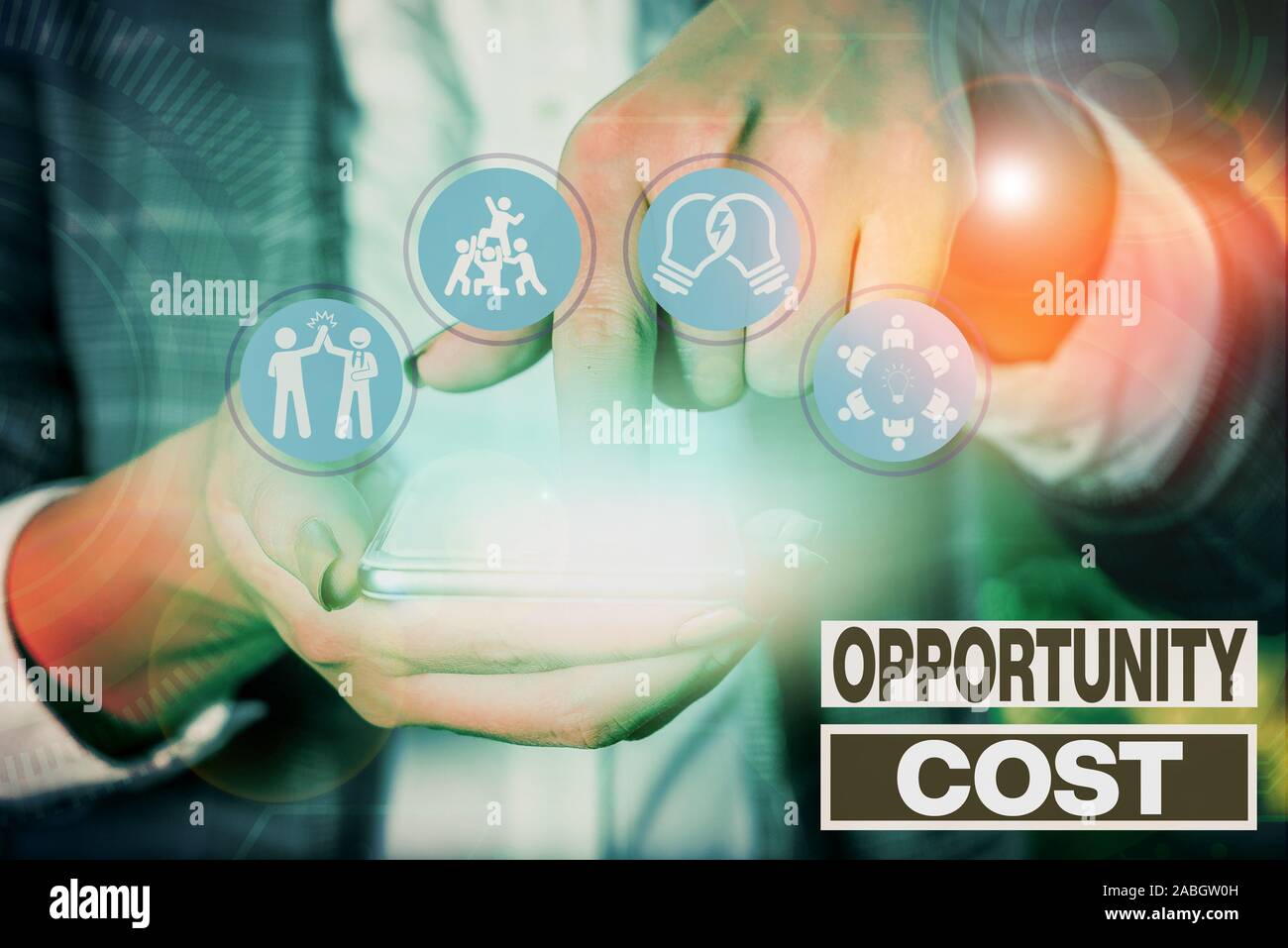 Writing note showing Opportunity Cost. Business concept for the price ...
