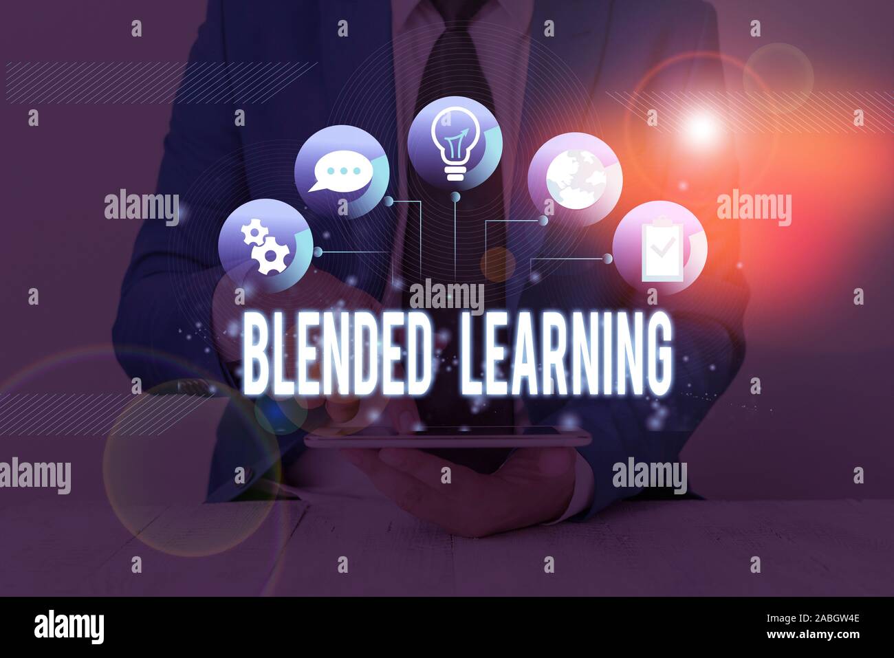 Handwriting text Blended Learning. Conceptual photo combines ...