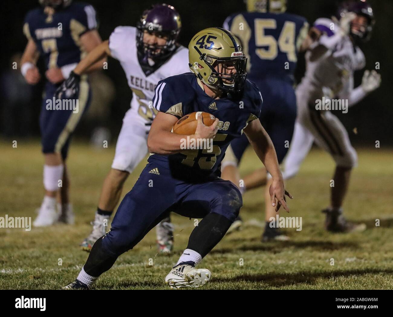 Varsity football action with Kellogg vs Timberlake High School in ...