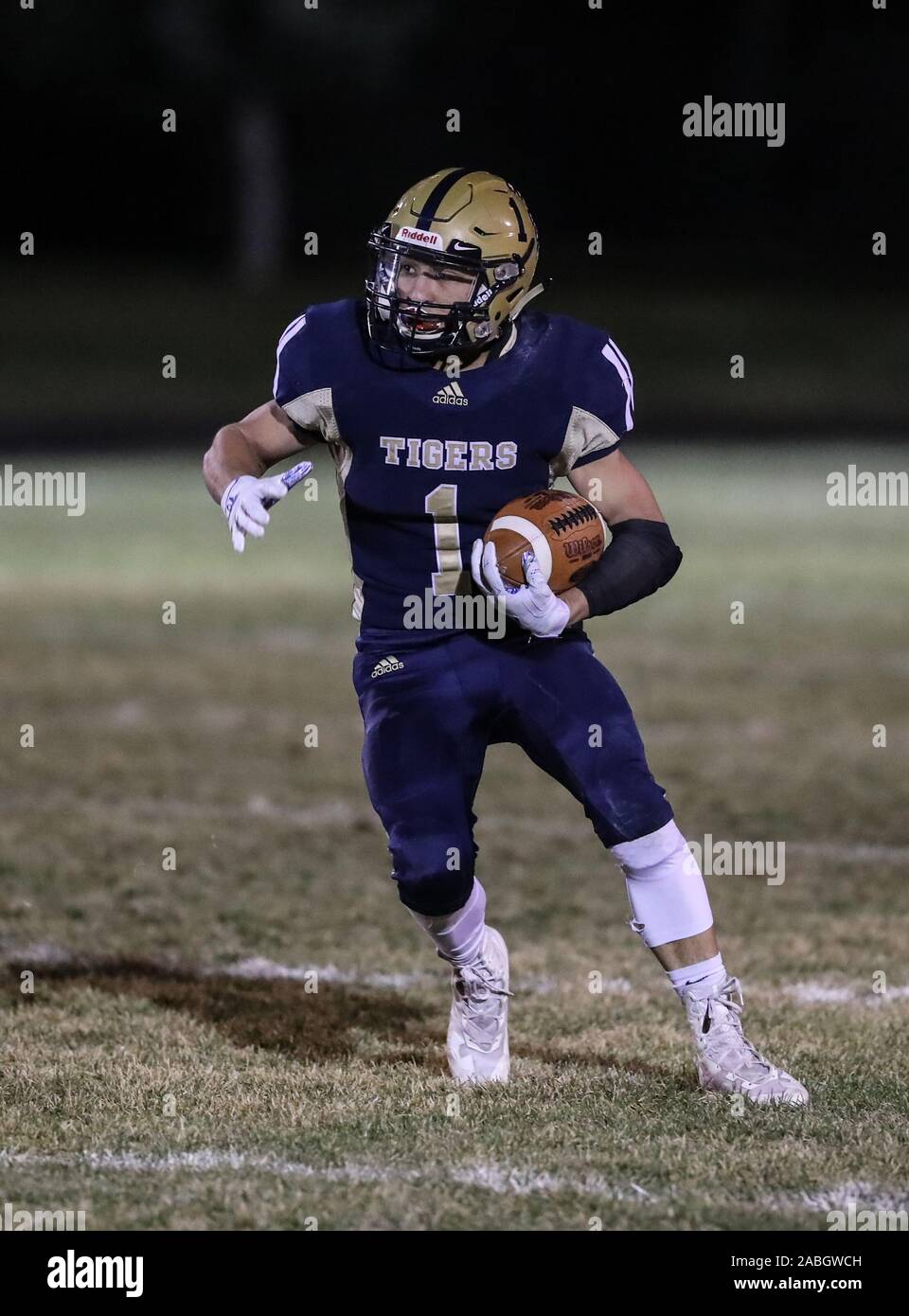 Varsity football action with Kellogg vs Timberlake High School in ...