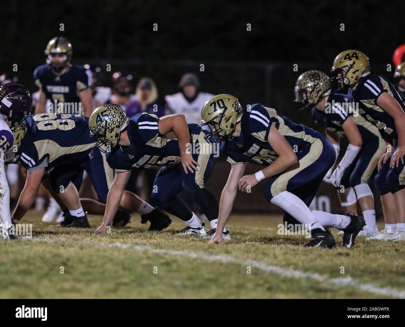Varsity football action with Kellogg vs Timberlake High School in ...