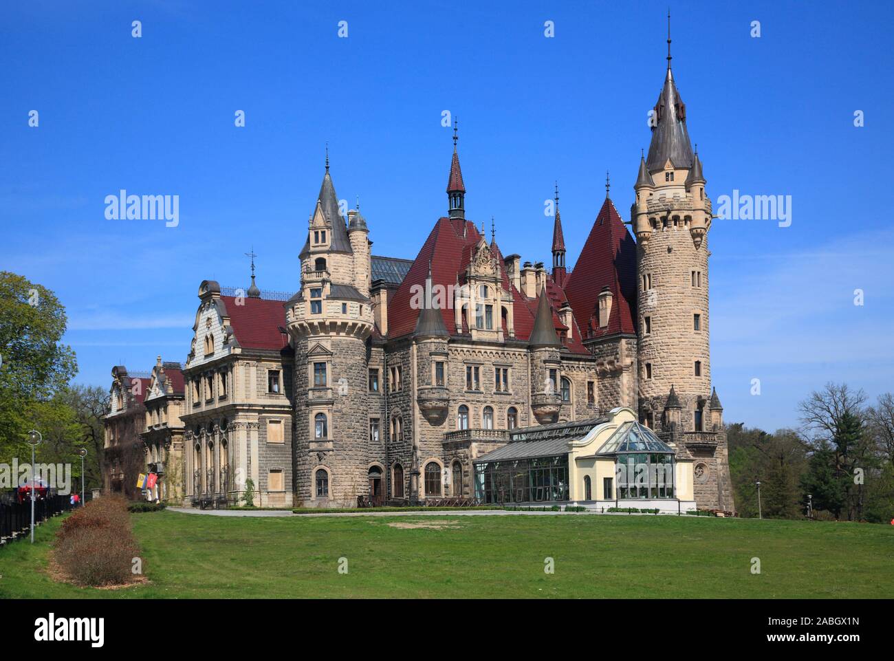 Moschen (moschna) castle near Opole, Silesia, Poland, Europe Stock ...