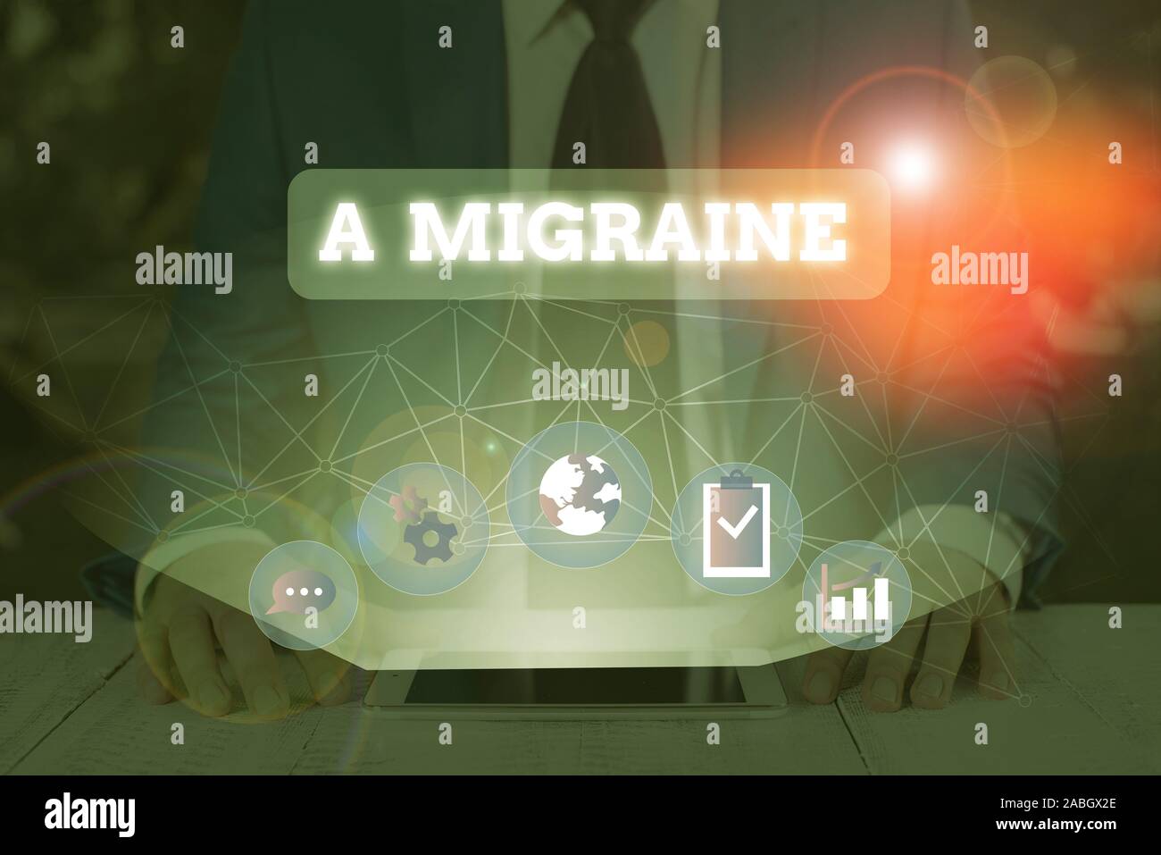 Handwriting text A Migraine. Conceptual photo recurrent throbbing ...