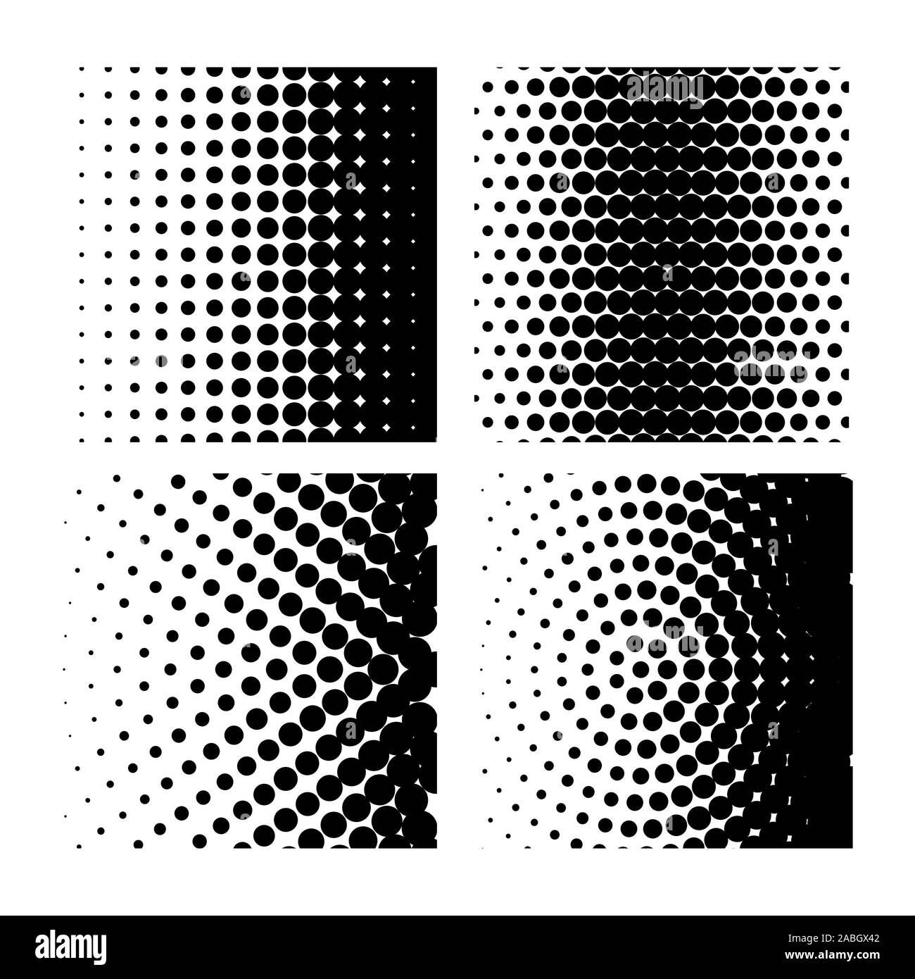 Vector illustration with four different halftone patterns. Halftone ...