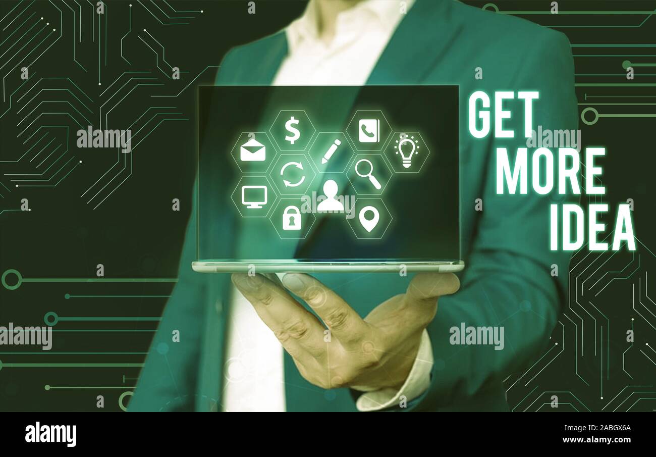 Word writing text Get More Idea. Business photo showcasing Random Input ...