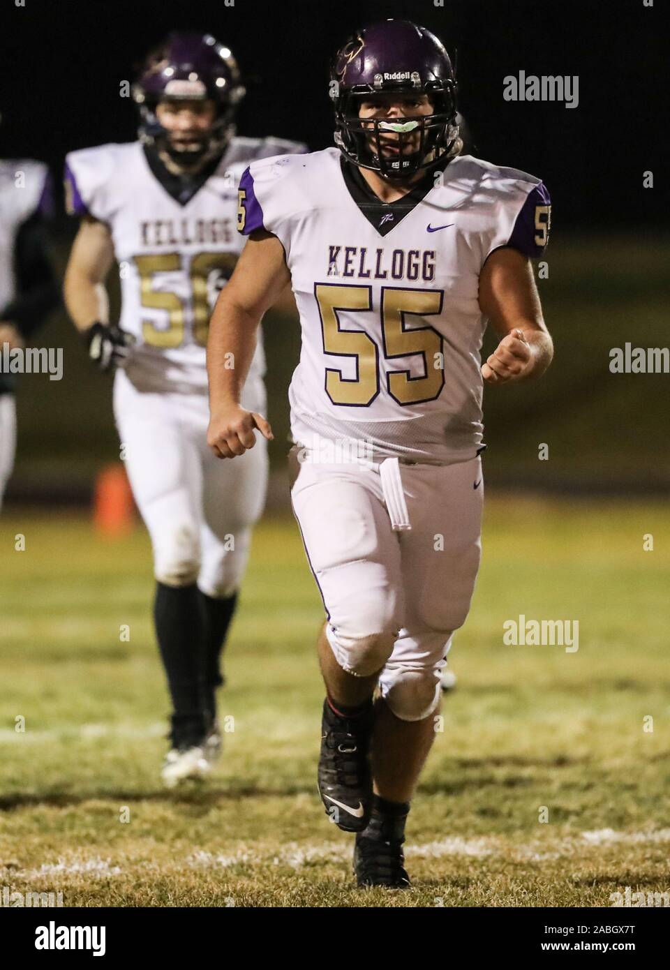 Varsity football action with Kellogg vs Timberlake High School in ...