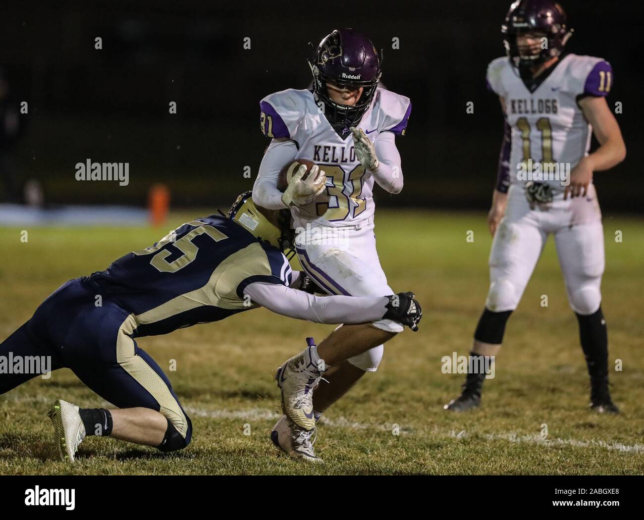 Varsity football action with Kellogg vs Timberlake High School in ...