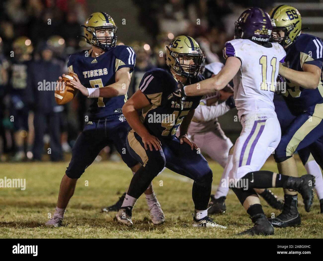 Varsity football action with Kellogg vs Timberlake High School in ...
