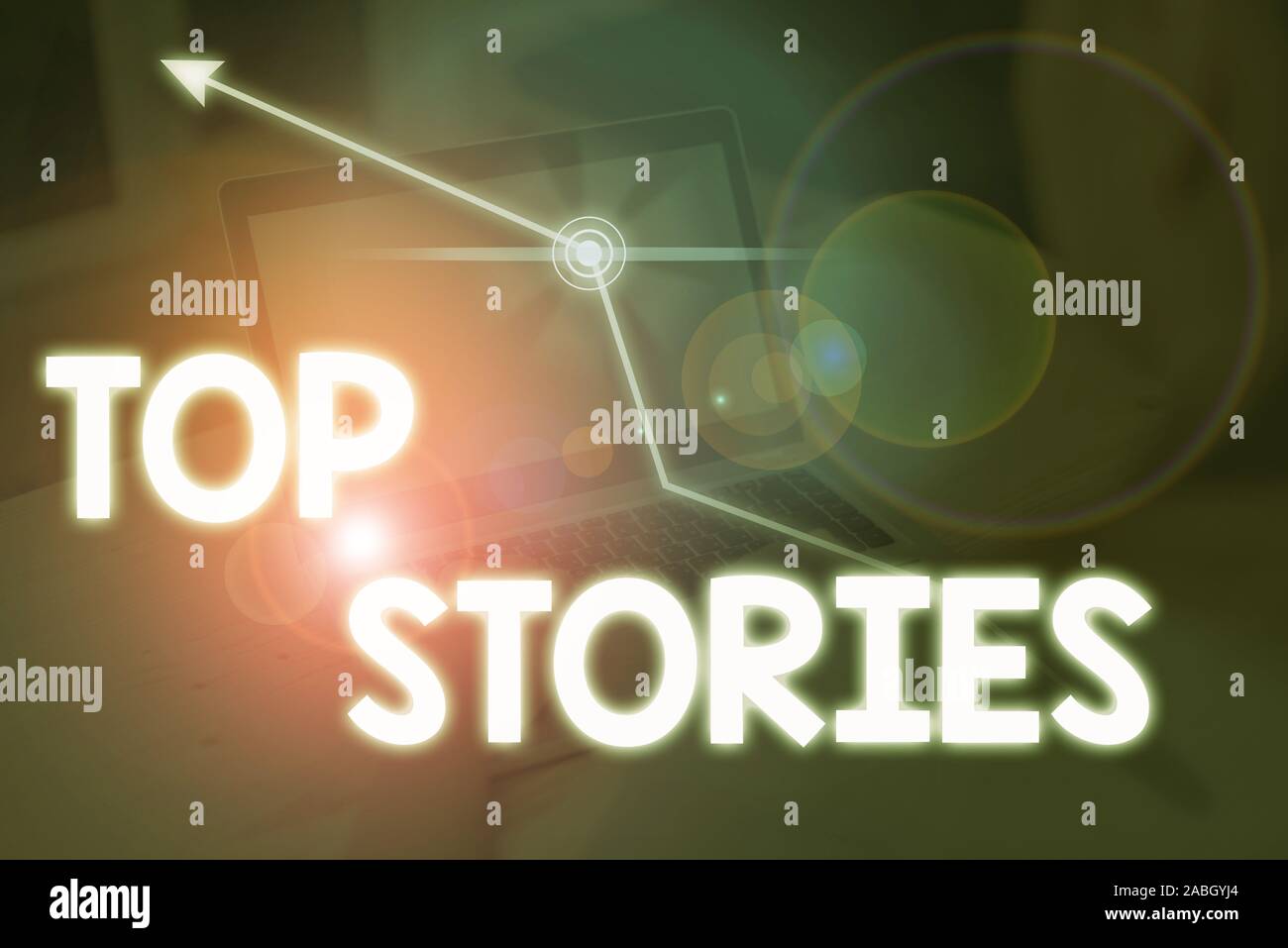 Writing note showing Top Stories. Business concept for a major story ...