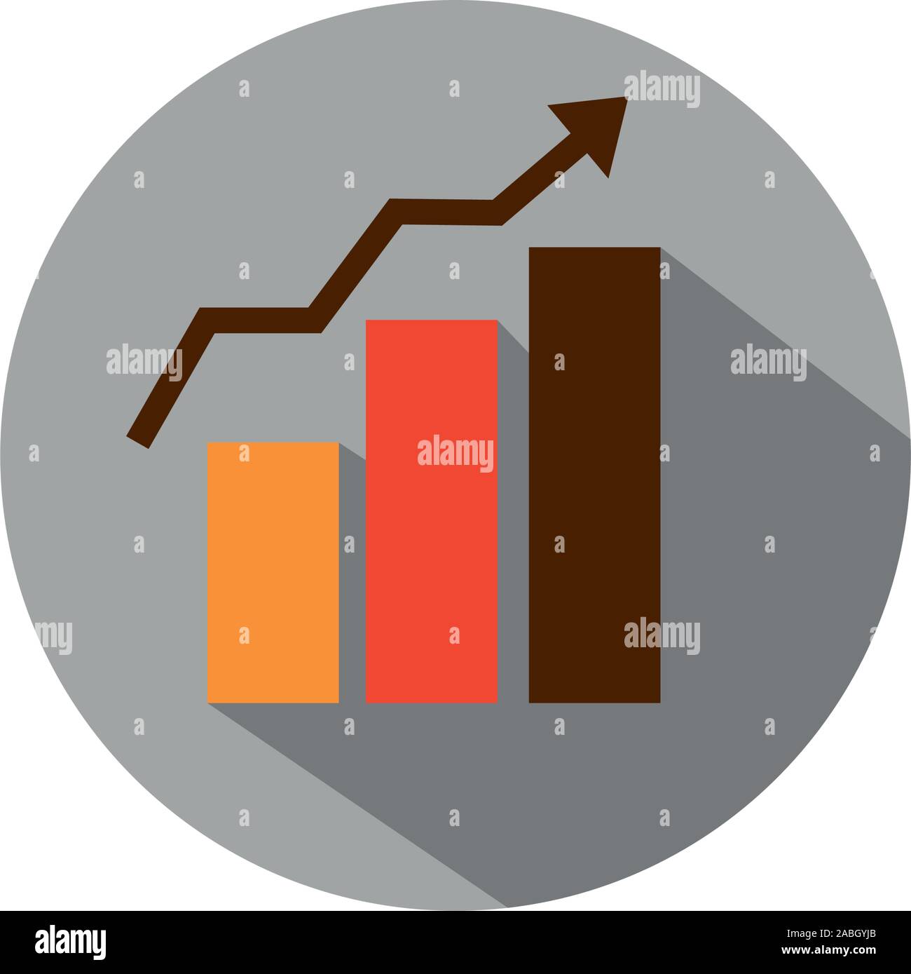 statistics growth diagram business strategy icon block shadow vector ...