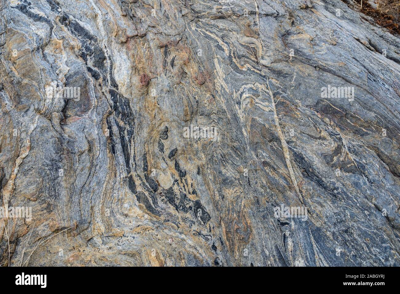 Precambrian gneiss outcrop near Quixada, Ceara, NE Brazil, South ...