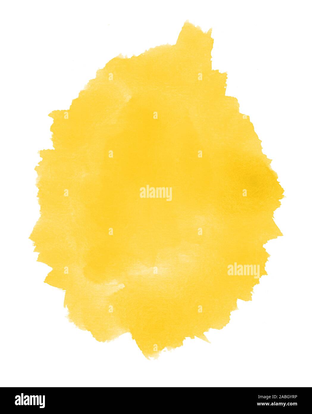One big Yellow watercolor spot. Beautiful abstract background. Hand ...
