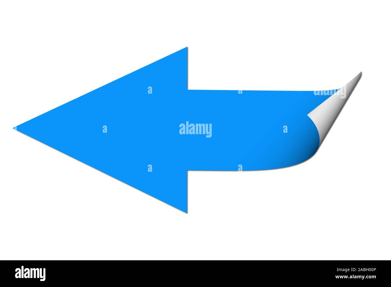 Blue arrow to the left, isolated against white background Stock Photo ...