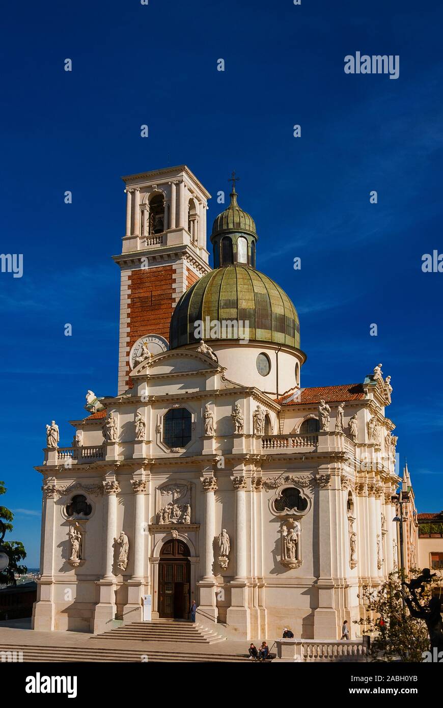 Sanctuary of Mount Berico (Church of St. Mary) at the top of a hill ...