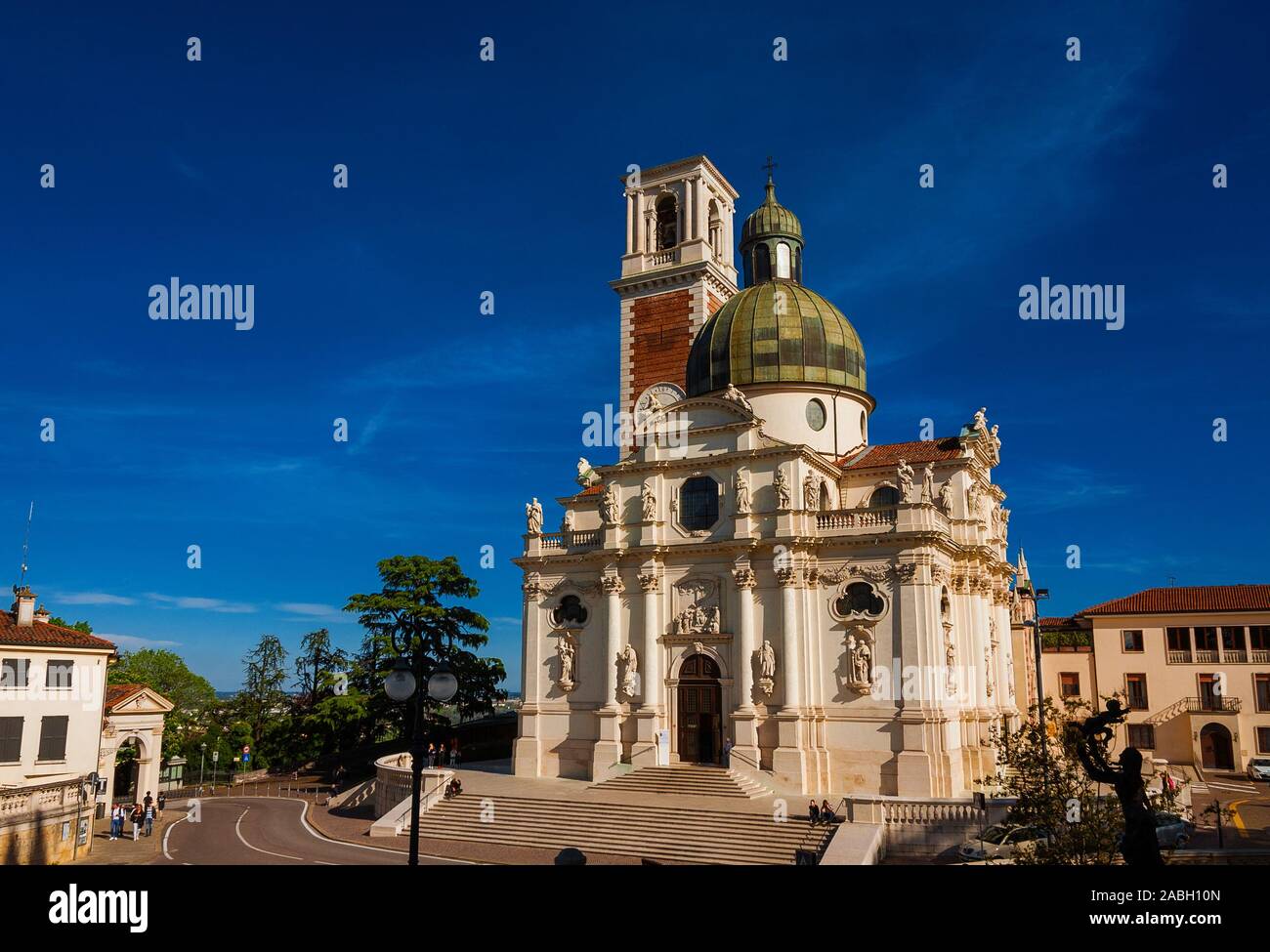 Sanctuary of Mount Berico (Church of St. Mary) at the top of a hill ...