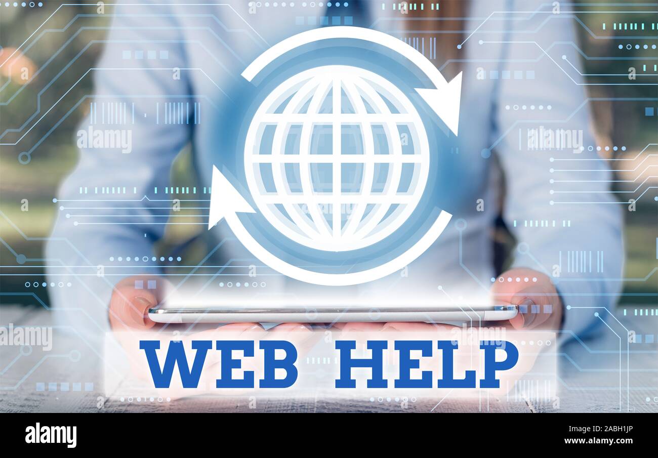 Writing note showing Web Help. Business concept for procedural or ...