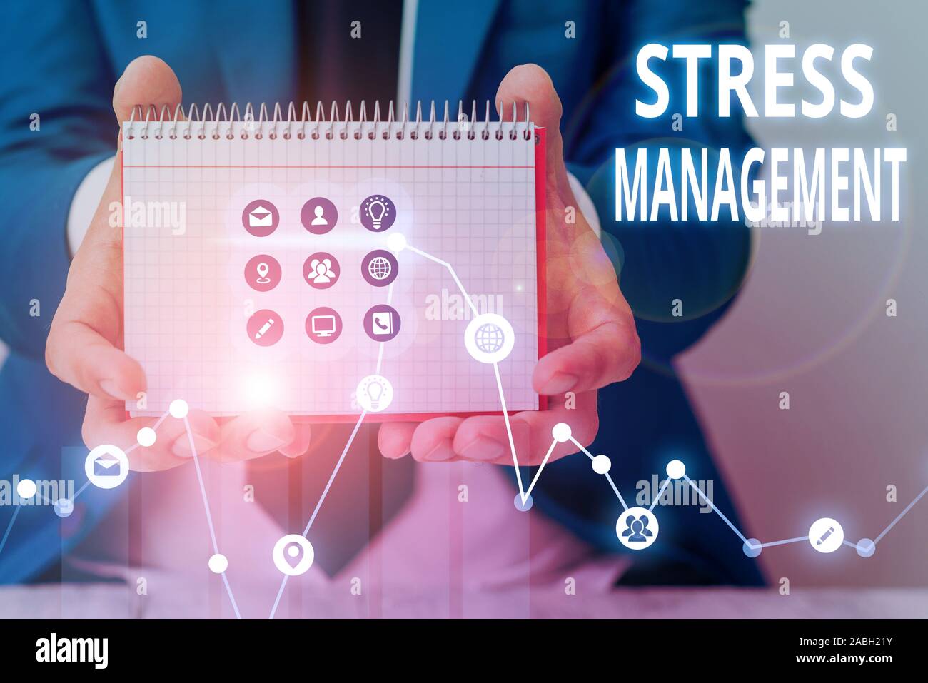 Writing note showing Stress Management. Business concept for learning ...