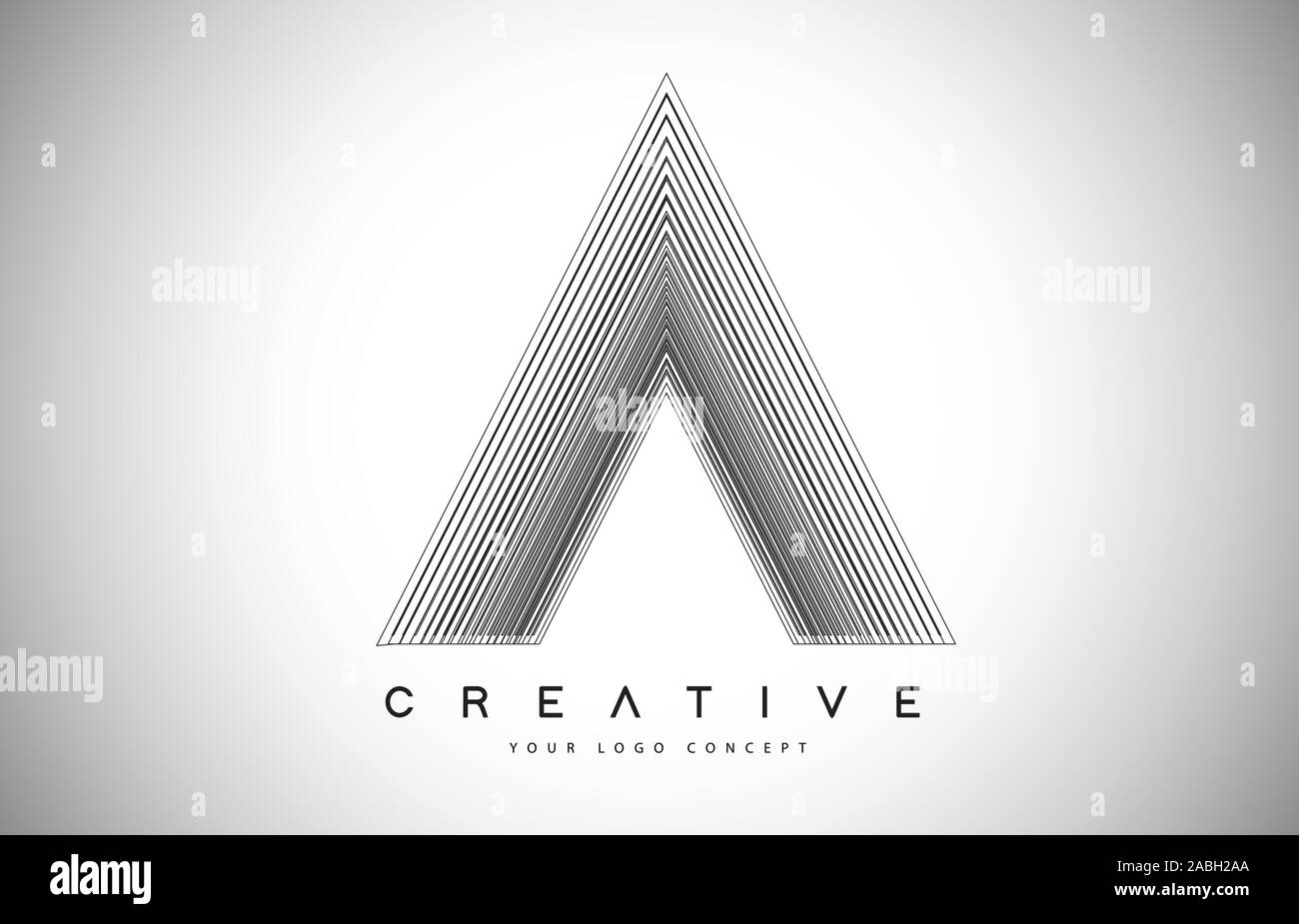 A Lines Letter Logo Vector Design. Creative A Letter Icon with Black ...