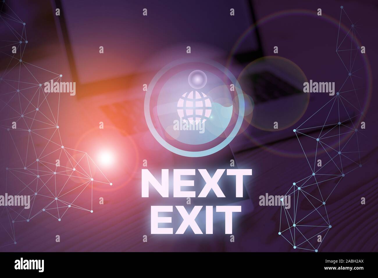 Writing note showing Next Exit. Business concept for the following way ...