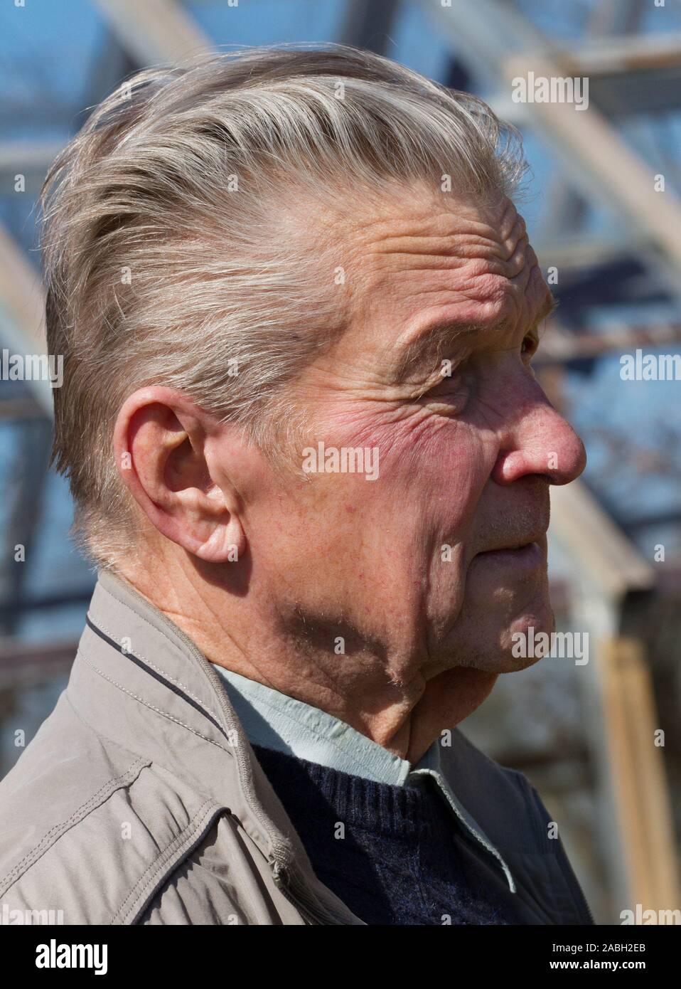 Old man outside in a sunny day Stock Photo - Alamy