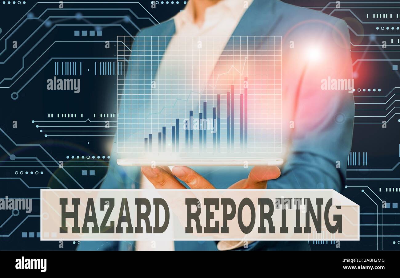 Conceptual hand writing showing Hazard Reporting. Concept meaning ...