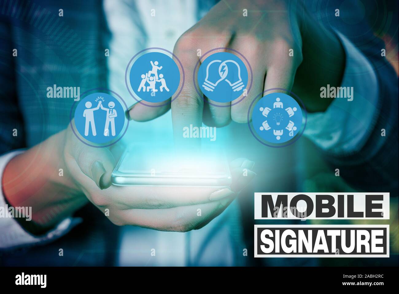 Writing note showing Mobile Signature. Business concept for digital ...