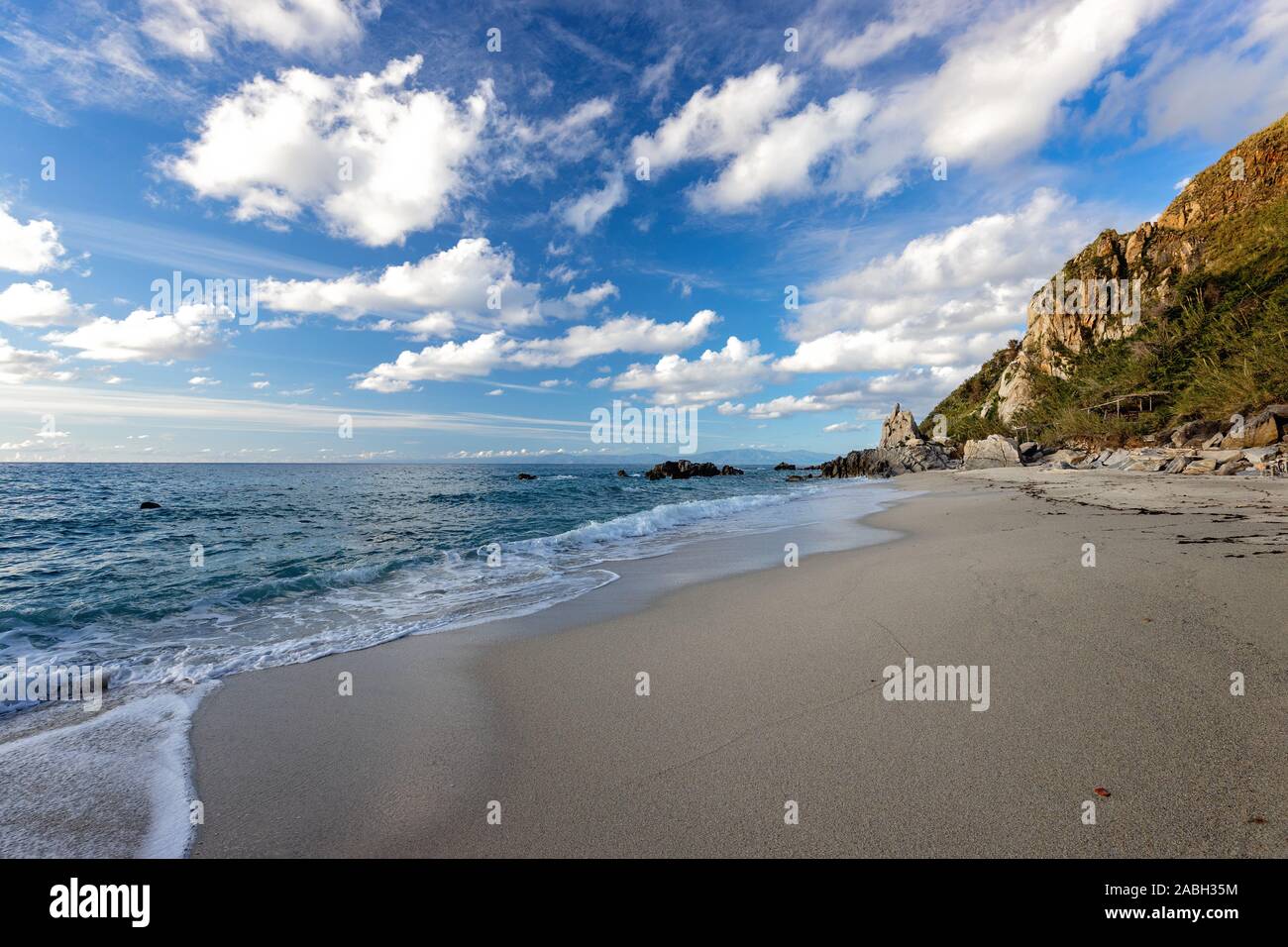 Beautiful Italian beach Michelino in Calabria, Italy - Beach sand at ...