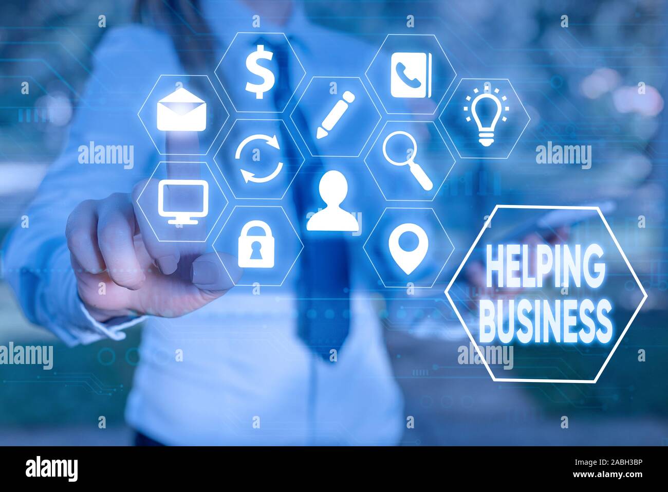 Writing note showing Helping Business. Business concept for improving ...