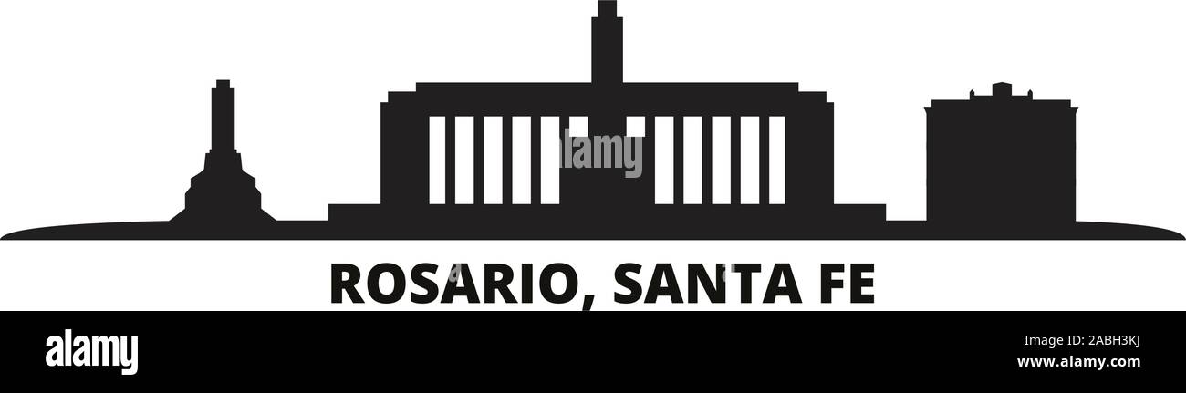 Argentina, Rosario city skyline isolated vector illustration. Argentina ...