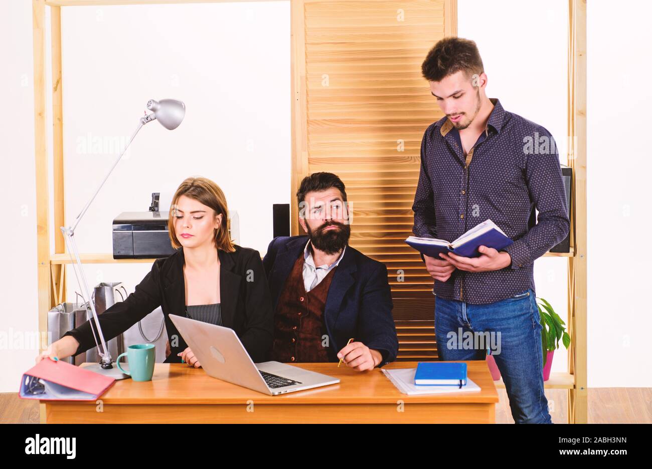 Full concentration at work. Professional people at work in office ...