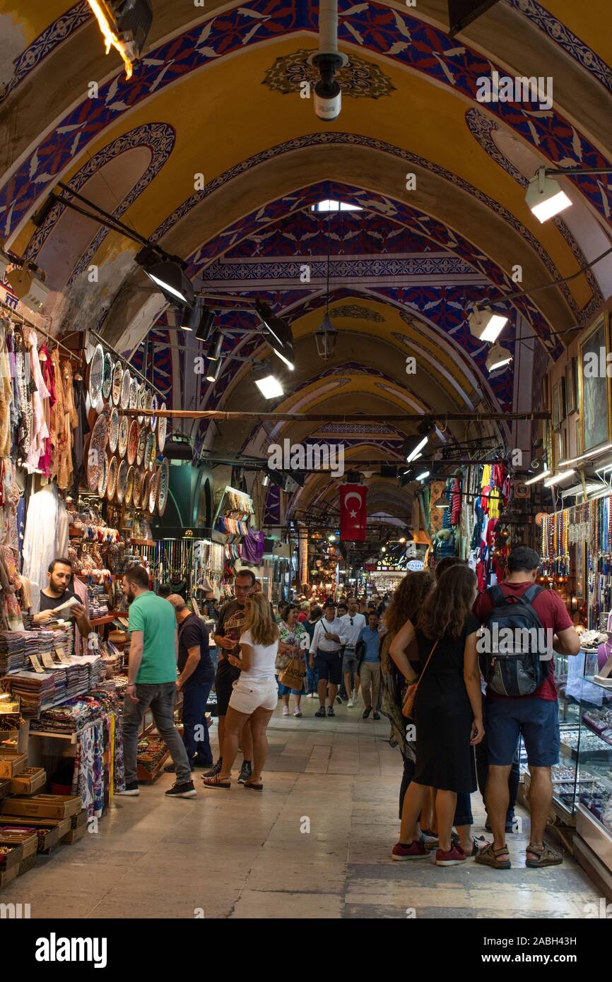 Istanbul: an alley inside the Grand Bazaar, one of the largest and ...